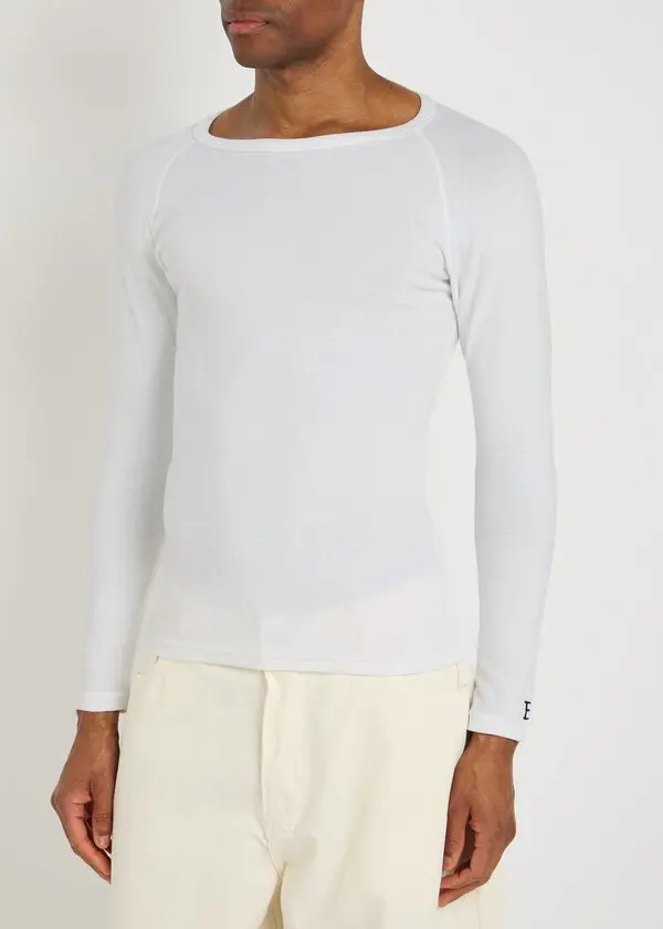 STRETCH FRAISE Ribbed Stretch-cotton T-shirt