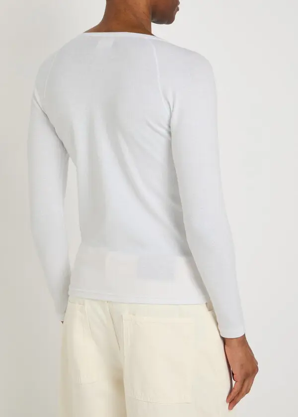 STRETCH FRAISE Ribbed Stretch-cotton T-shirt