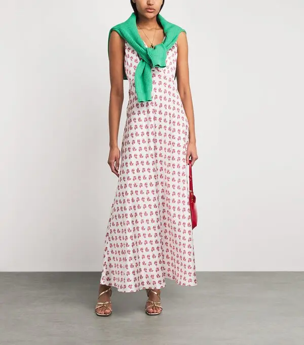 Maje Silk Floral Maxi Dress