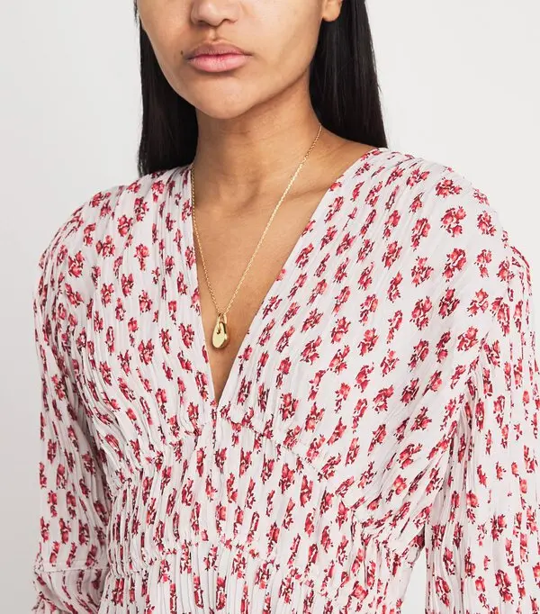 Maje Floral Print Mini Dress - Red