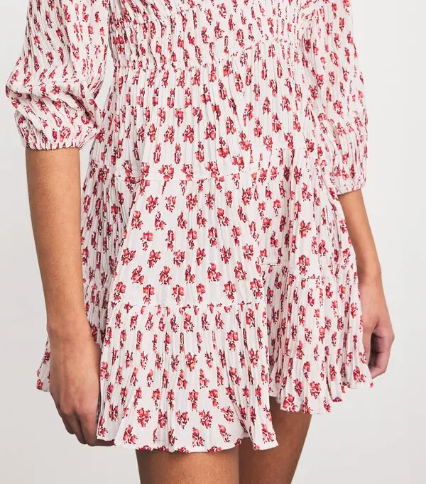 Maje Floral Print Mini Dress - Red