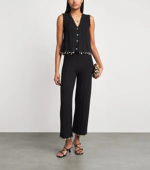 Maje Charm-embellished Sleeveless Cardigan