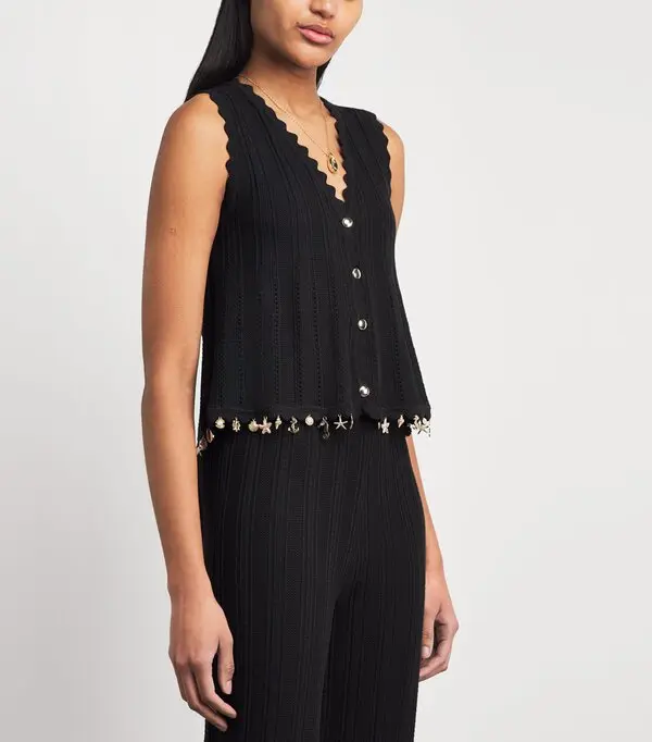 Maje Charm-embellished Sleeveless Cardigan