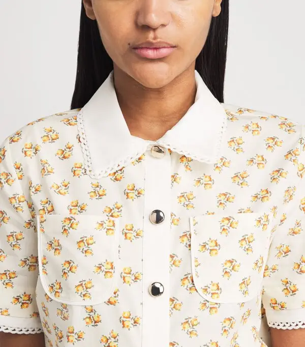 Maje Lace-trim Floral Shirt - Yellow