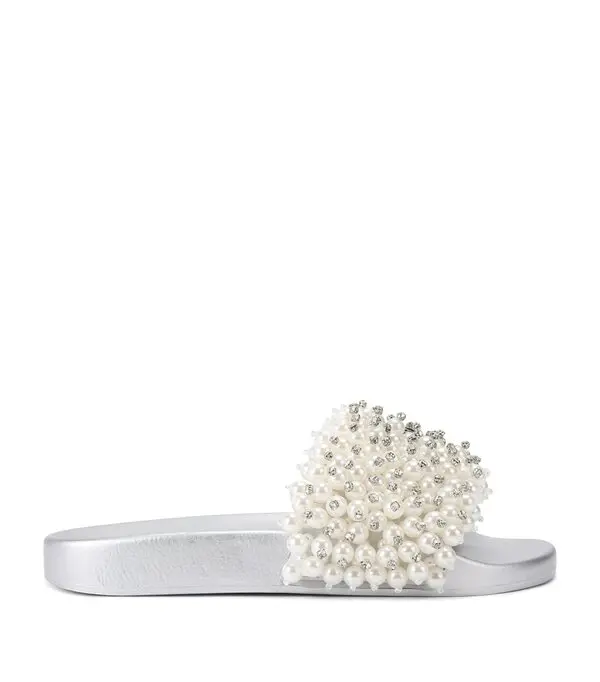 Kurt Geiger Embellished Meena Eagle Slides - Ivory