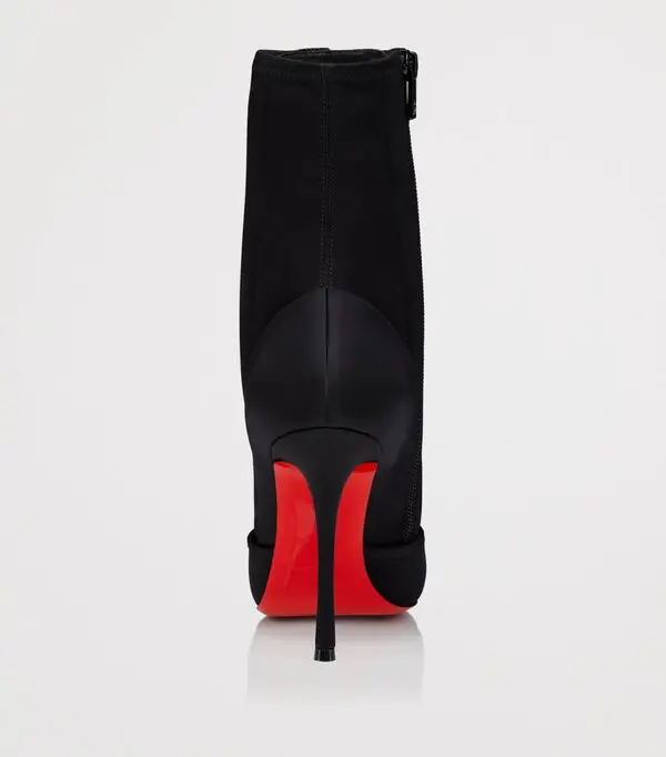 CHRISTIAN LOUBOUTIN Pavlova 100 Leather-satin Boots - Black