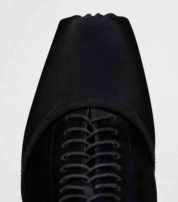 CHRISTIAN LOUBOUTIN Pavlova 100 Leather-satin Boots - Black