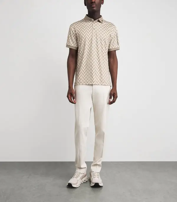 J. Lindeberg Tour Tech Print Polo Shirt - Beige