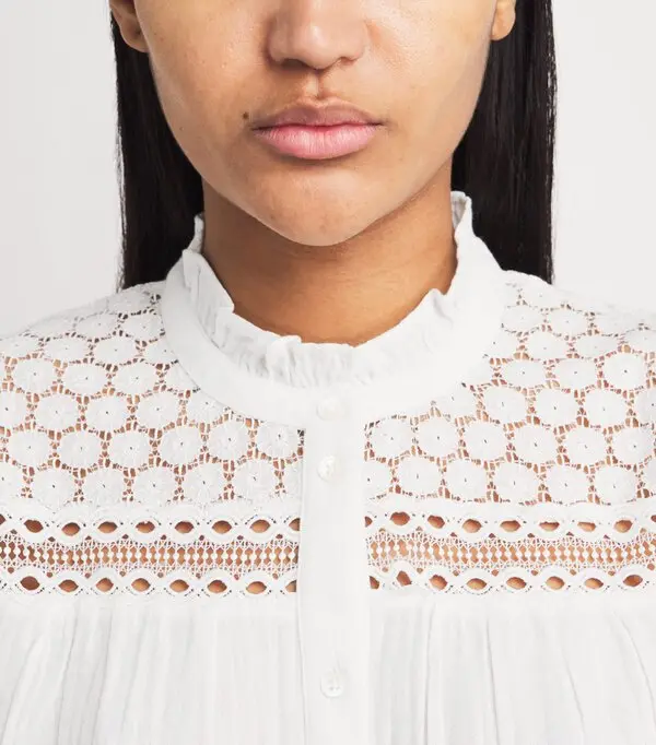 ME+EM Cotton Cheesecloth Blouse - White
