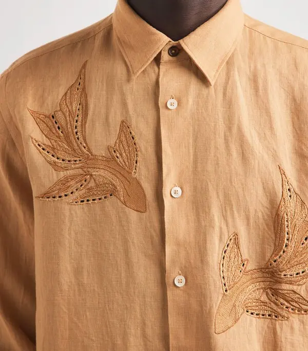 Paul Smith Fish-embroidered Linen Shirt
