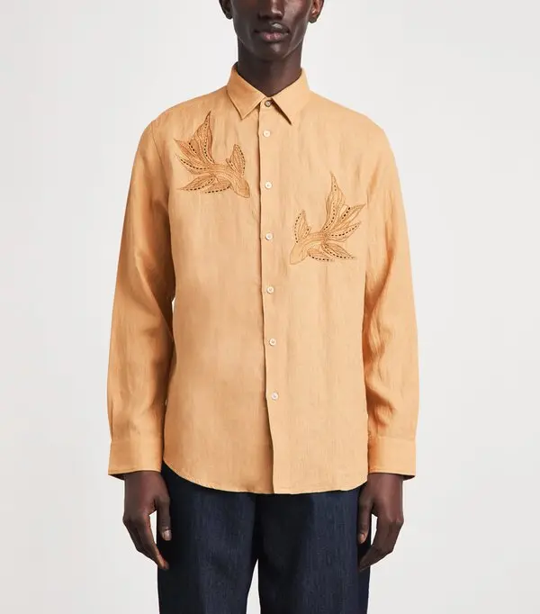 Paul Smith Fish-embroidered Linen Shirt