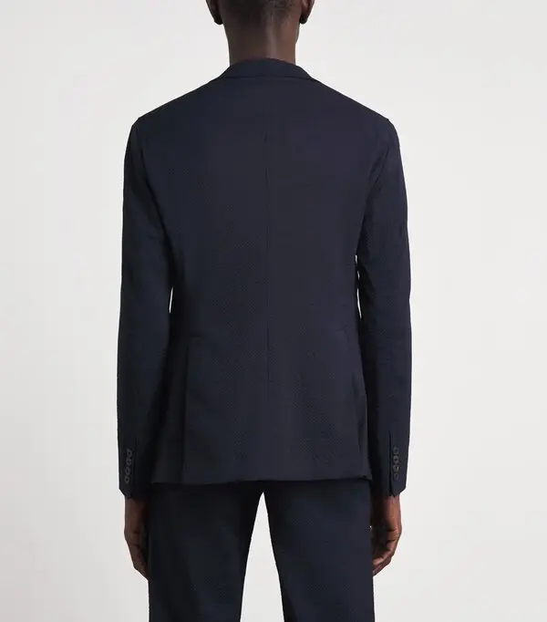 Emporio Armani Virgin Wool-blend Blazer - Blue