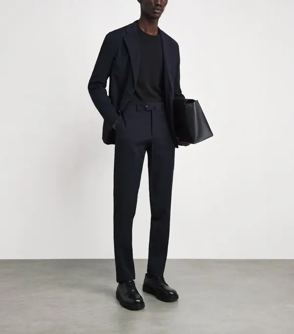 Emporio Armani Virgin Wool-blend Slim Trousers
