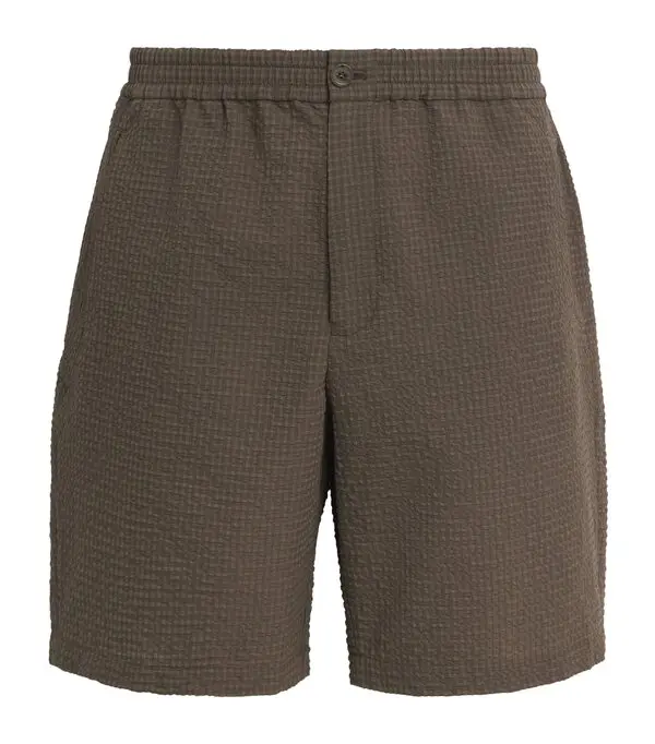 Emporio Armani Seersucker Bermuda Shorts - Brown