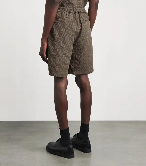 Emporio Armani Seersucker Bermuda Shorts - Brown