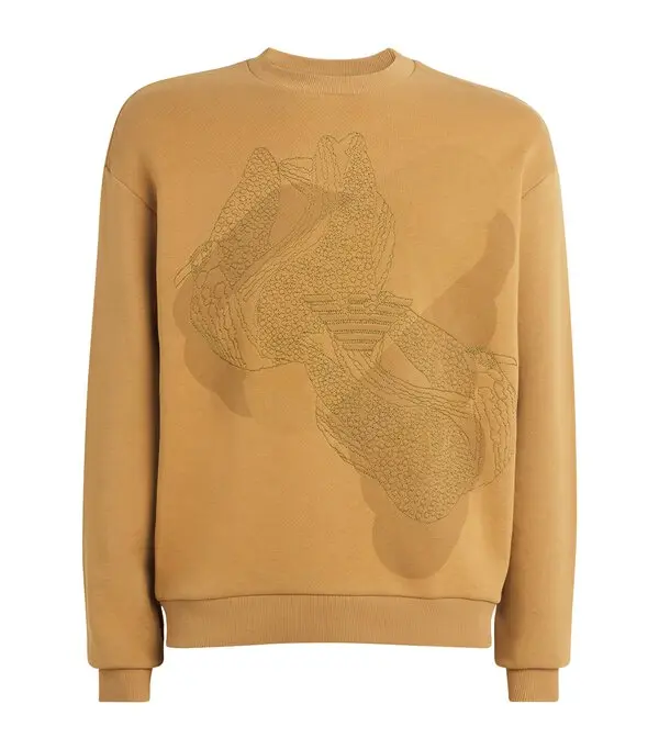 Emporio Armani Cotton Embroidered Sweatshirt - Brown