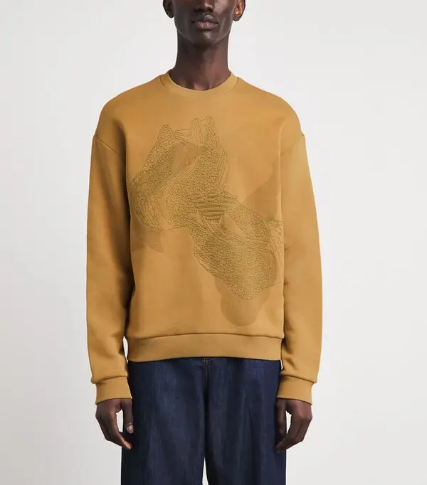 Emporio Armani Cotton Embroidered Sweatshirt