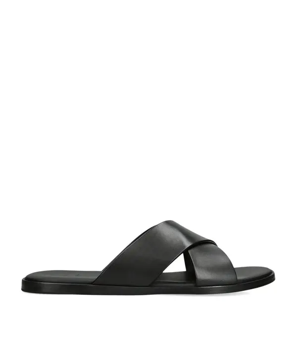 Magnanni Leather Cross Sandals - Black
