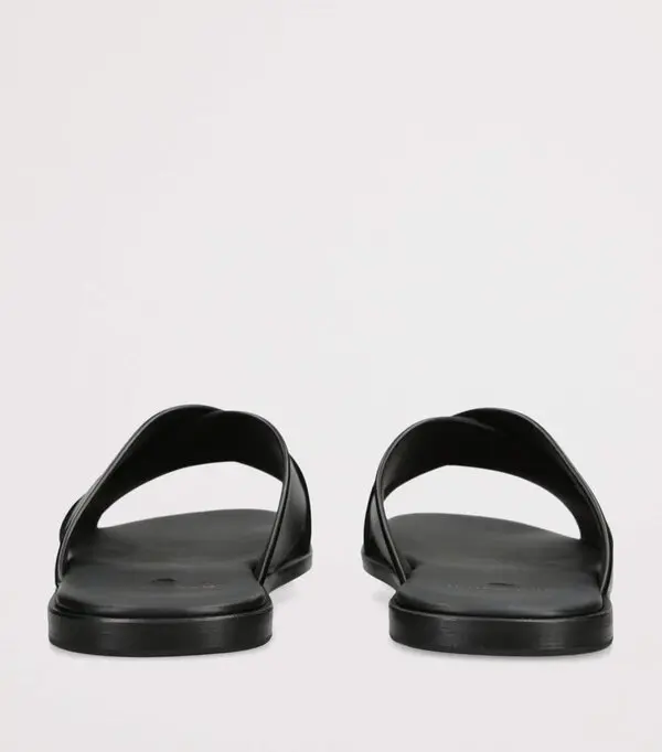 Magnanni Leather Cross Sandals - Black