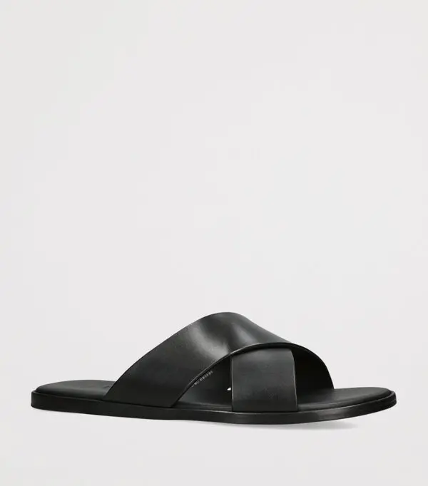 Magnanni Leather Cross Sandals - Black
