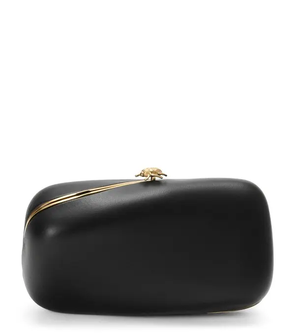 Loewe Leather Twisted Minaudiere Clutch - Black