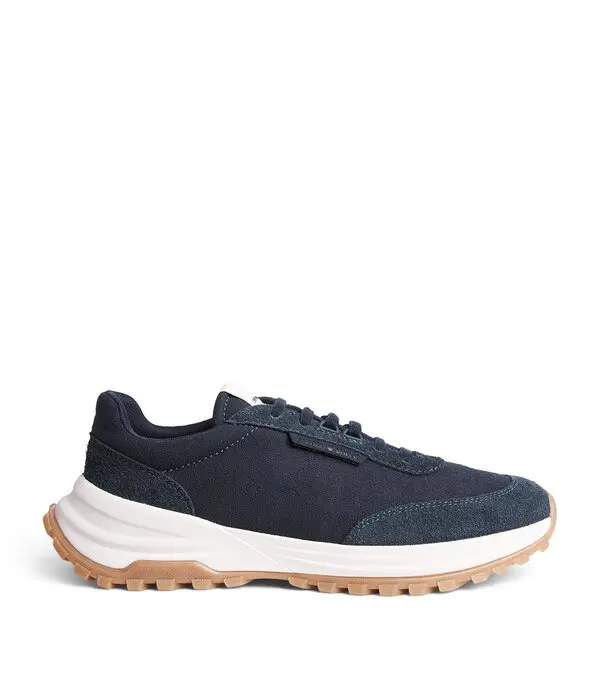 Emporio Armani Suede Lug Sole Sneakers - Blue