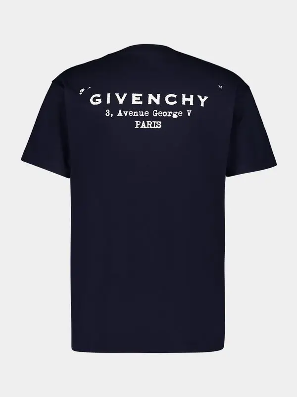 Givenchy Dark Navy Logo Cotton T-shirt - Blue