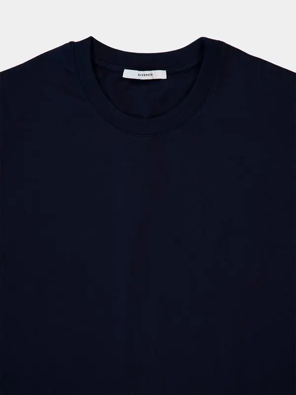 Givenchy Dark Navy Logo Cotton T-shirt - Blue
