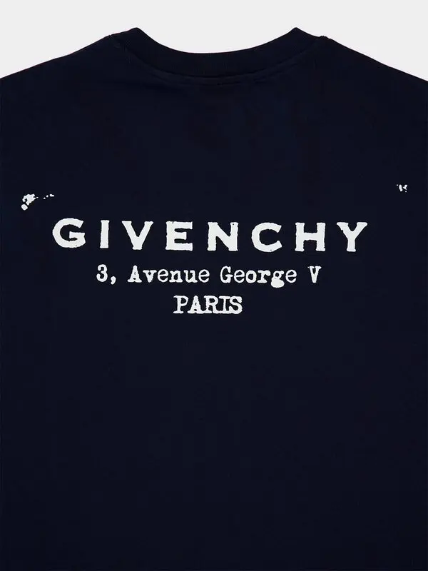 Givenchy Dark Navy Logo Cotton T-shirt - Blue