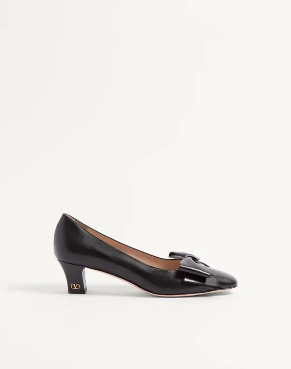 Valentino Garavani Bowow Pump In Kidskin 45mm - Black