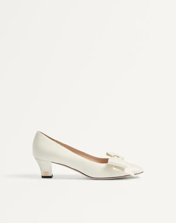 Valentino Garavani Bowow Kidskin Pumps - Ivory