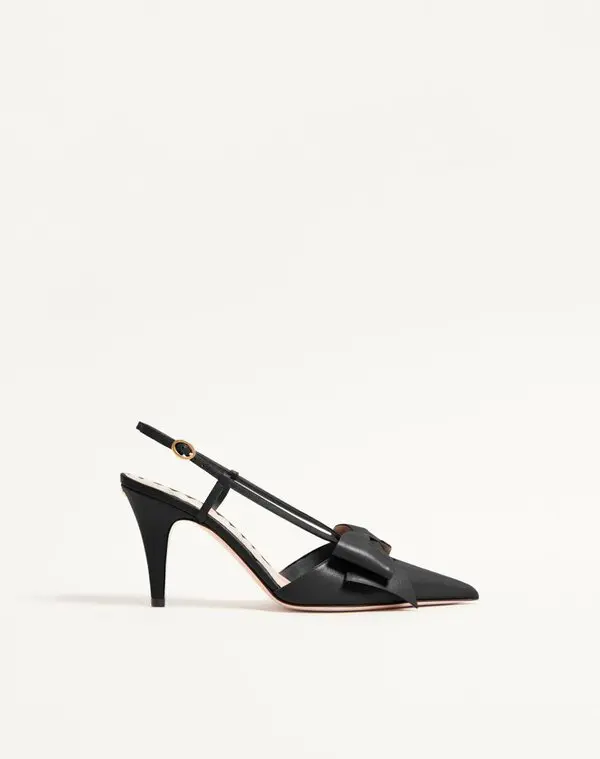 Valentino Garavani Bowow Slingback Pumps In Kidskin 85mm - Black