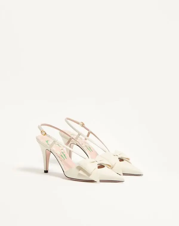 Valentino Garavani Bowow Slingback Pumps - Ivory