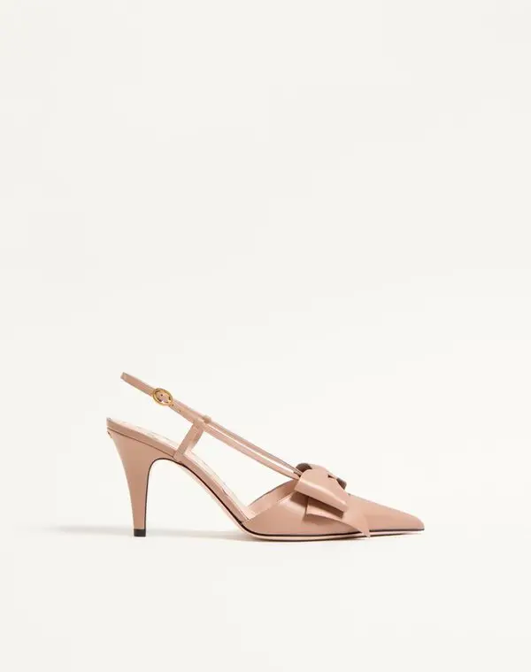 Valentino Garavani Bowow Slingback Pumps In Kidskin 85mm - Rose Cannelle