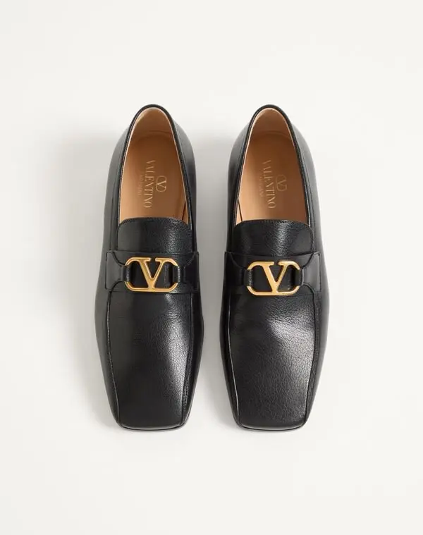 Valentino Garavani Vlogo Signature Kidskin Loafer - Black