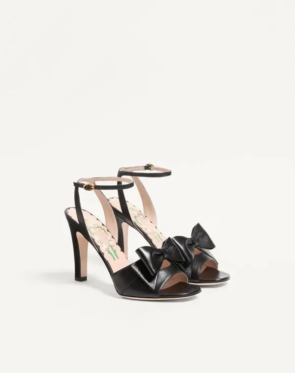Valentino Garavani Bowow Kidskin Sandal 95mm - Black