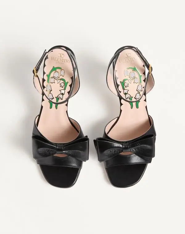 Valentino Garavani Bowow Kidskin Sandal 95mm - Black
