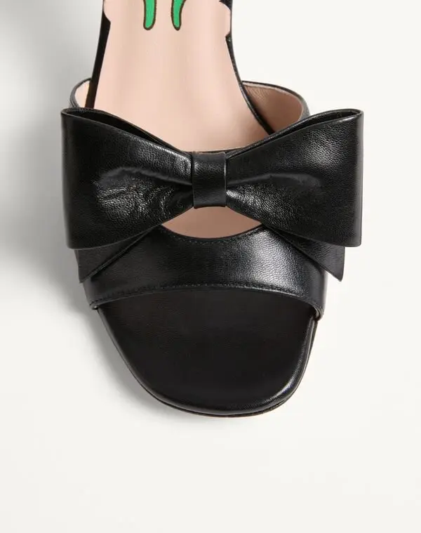 Valentino Garavani Bowow Kidskin Sandal 95mm - Black