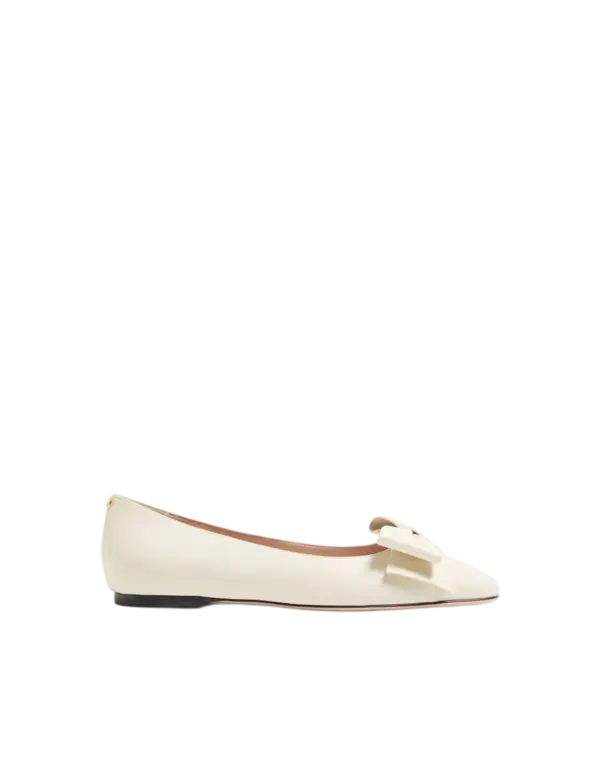 Valentino Garavani Bowow Kidskin Ballerinas - Ivory