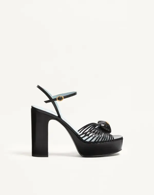 Valentino Garavani Coeur Royal Platform Sandal - Black
