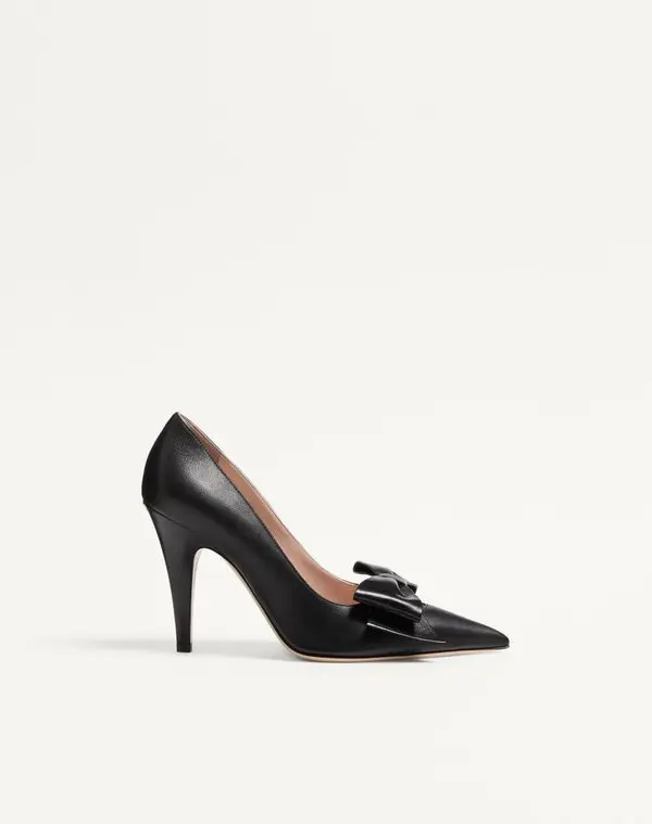 Valentino Garavani Bowow Pump In Kidskin 100mm - Black