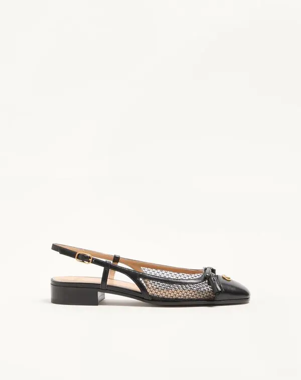 Valentino Garavani Valet Du Roi Slingback Ballerina - Black