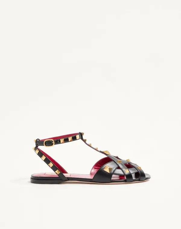 Valentino Garavani Studded Kidskin Sandal - Black