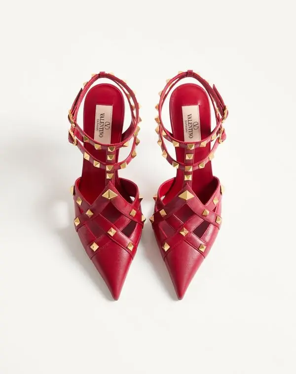Valentino Garavani Studdy Kidskin Pumps - Red