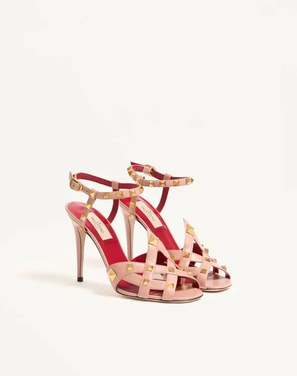Valentino Garavani Studded Kidskin Sandal - Pink