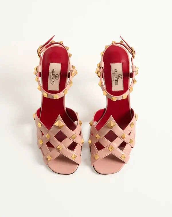 Valentino Garavani Studded Kidskin Sandal - Pink