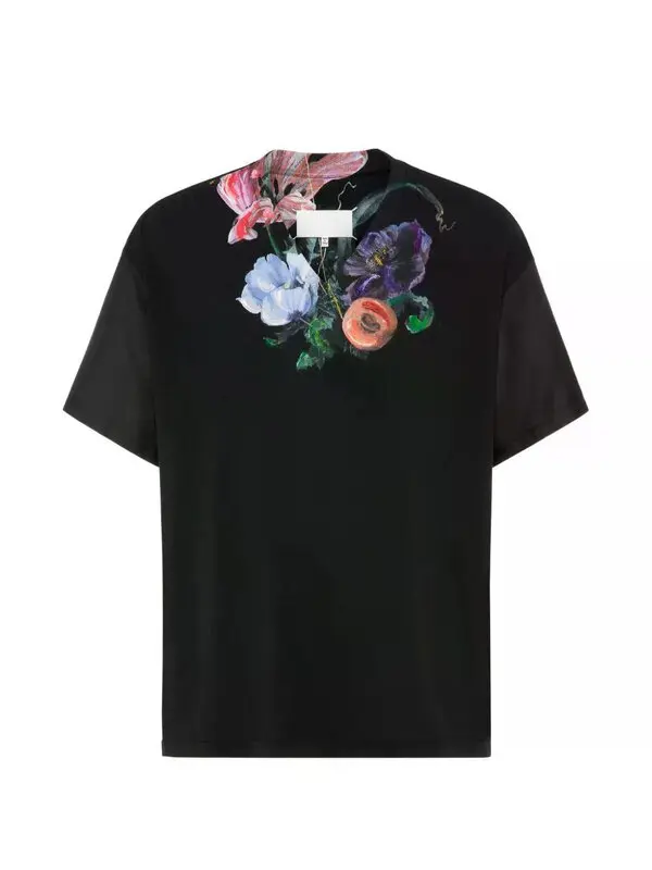 MAISON MARGIELA Floral-print T-shirt - Black
