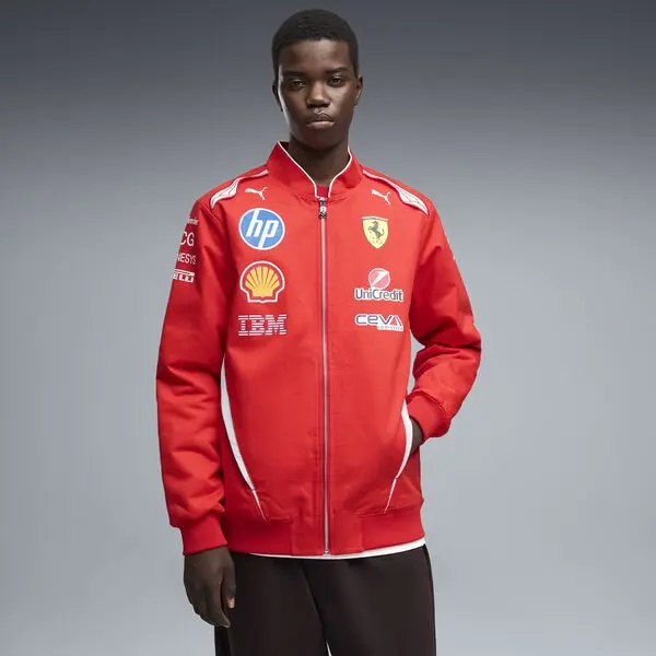 PUMA Scuderia Ferrari Replica Driver's Bomber Jacket - Red