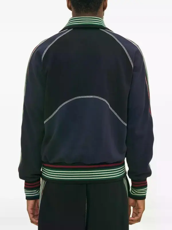 NICHOLAS DALEY Striped Logo-patch Jacket