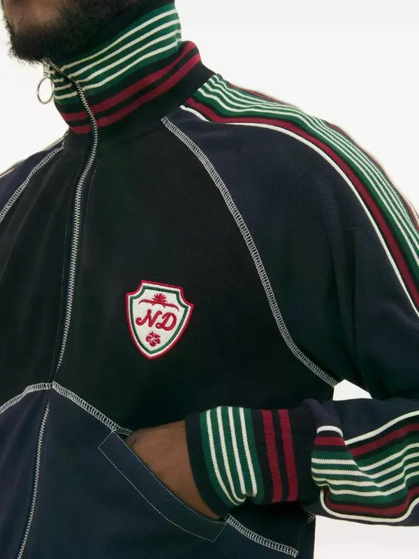 NICHOLAS DALEY Striped Logo-patch Jacket